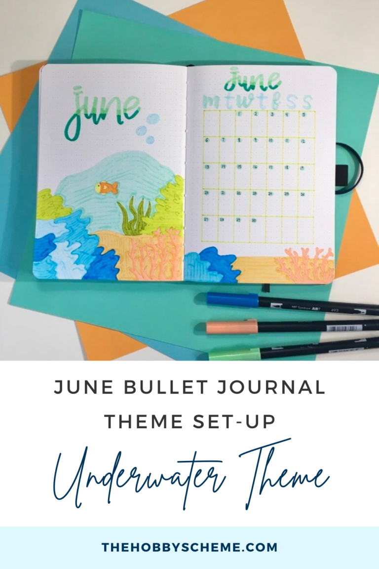 June Bullet Journal Theme Set-Up: Underwater - The Hobby Scheme